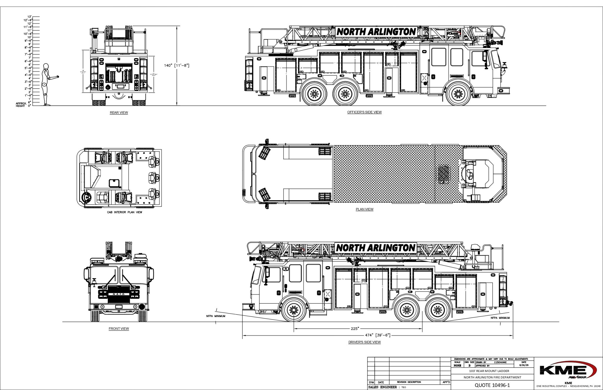North Arlington Fire Department - KME 103’ Rear Mount Ladder Tuff Truck ...